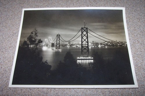 Nov 27 1935 Gabriel Moulin Oakland Bay Bridge At Night - Under ...