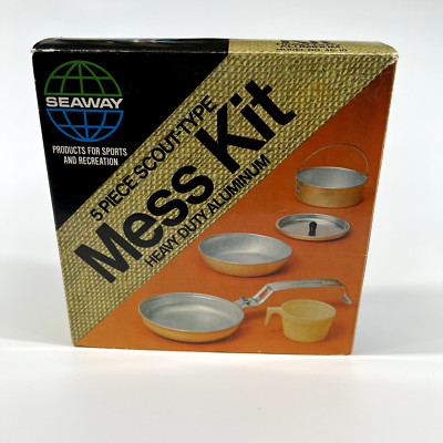 Vintage Seaway Heavy Duty Aluminum 5 Piece Scout Type Mess Kit Cook Set ...