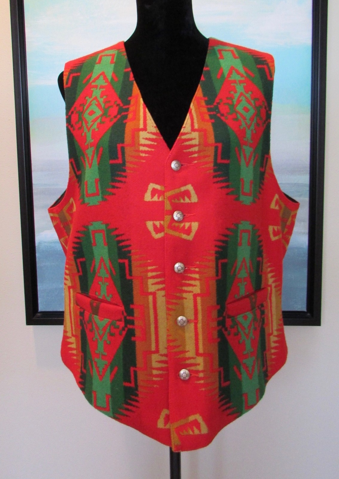 VTG Pendleton High Grade Western Southwestern Native American Vest Made ...