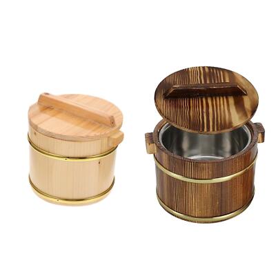 Wooden Rice Bucket Multifunctional 16cm Practical Rice Mixing Tub with ...