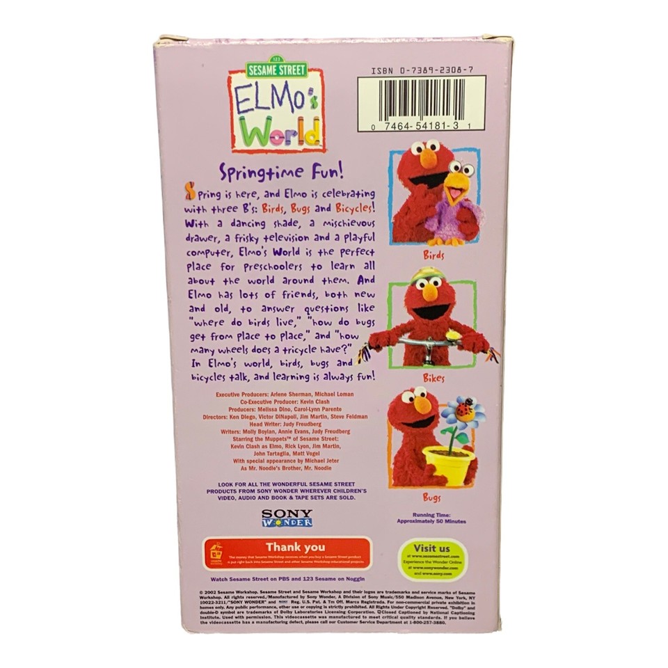 Elmos World Springtime Fun VHS 2002 Sesame Street Sony 74645418131| eBay