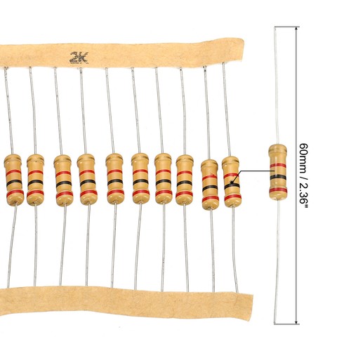 300Pcs 1W 1K-2M Ohm 5% Tolerance Carbon Film Resistor Assortment, 30 ...