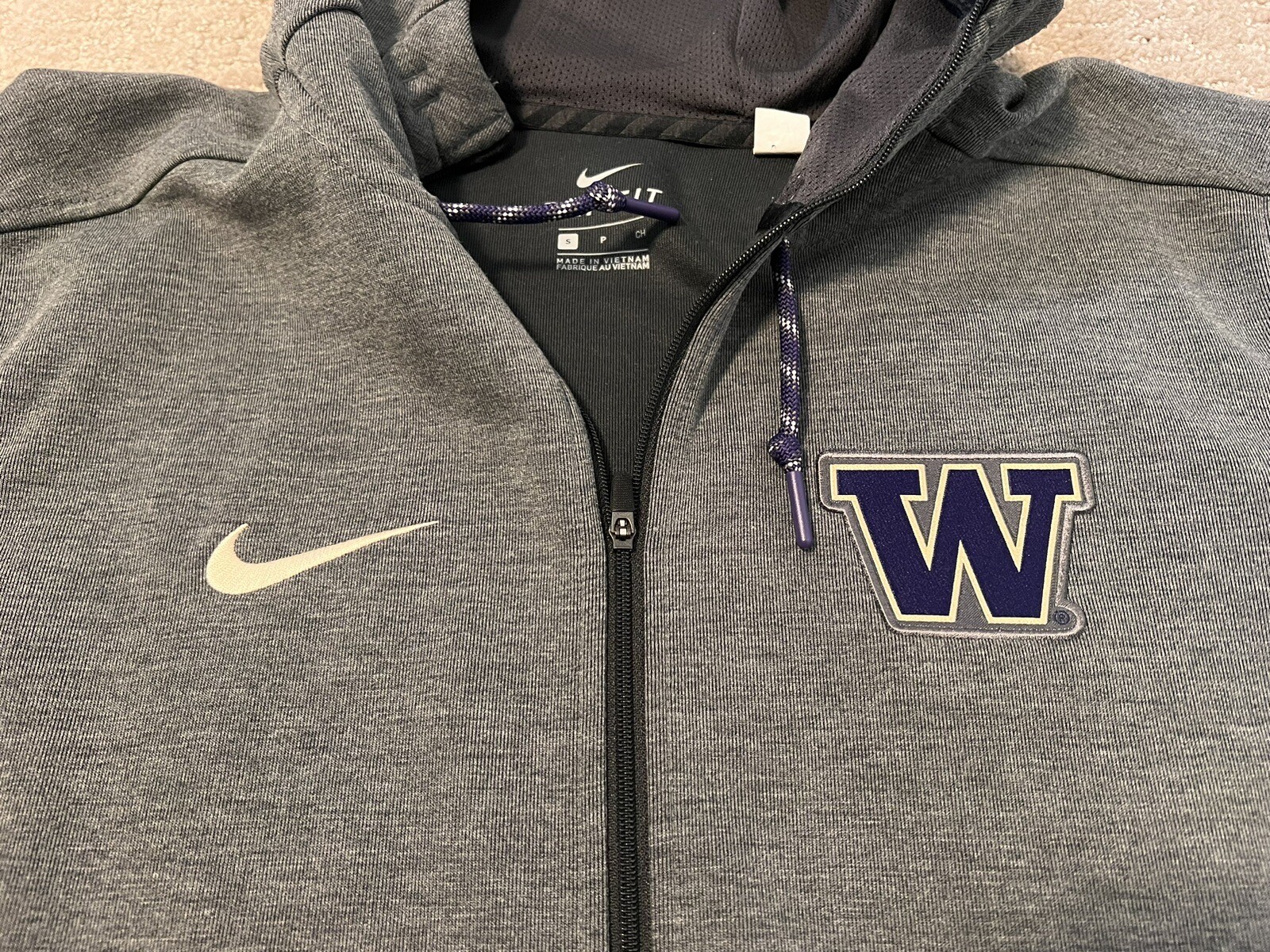 Nike University of Washington Huskies Jacket NCAA UW Mens Small Dri-Fit ...