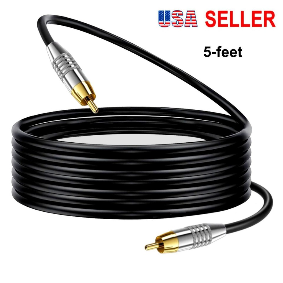 RCA Cable 5ft/10ft/15ft/20ft/30ft/50ft Gold Plated, Speakers Subwoofers ...