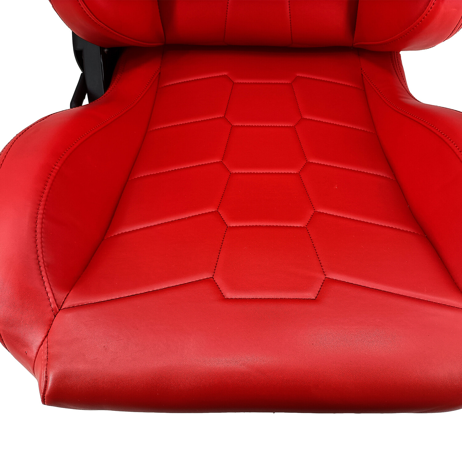 2 x RECLINABLE RED PVC LEATHER LEFT/RIGHT SPORT RACING SEATS | eBay