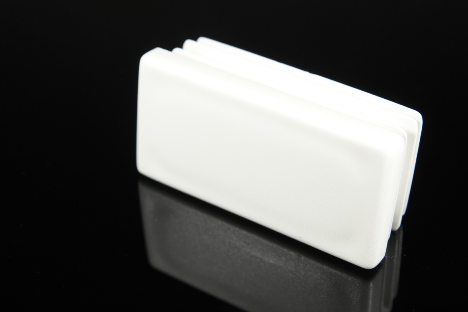 White Rectangle Plastic End Caps Bung Blanking Plugs Pipe Inserts feet ...