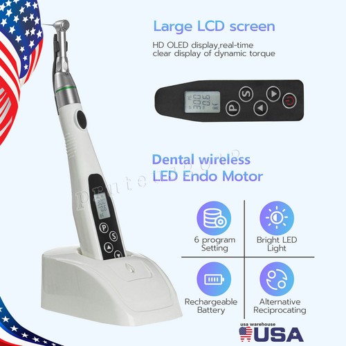 Cordless Endo Motor Handpiece LCD Display Auto Reverse Portable ...