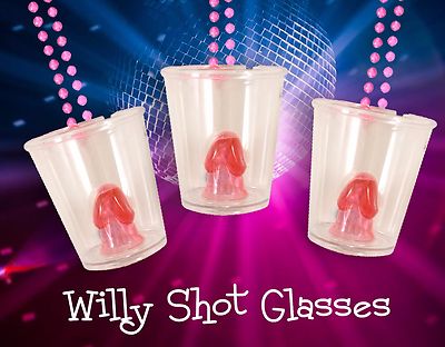 20 Hen Party Willy Shot Glasses Hen Accessory Hen night glass 84cm Pink ...