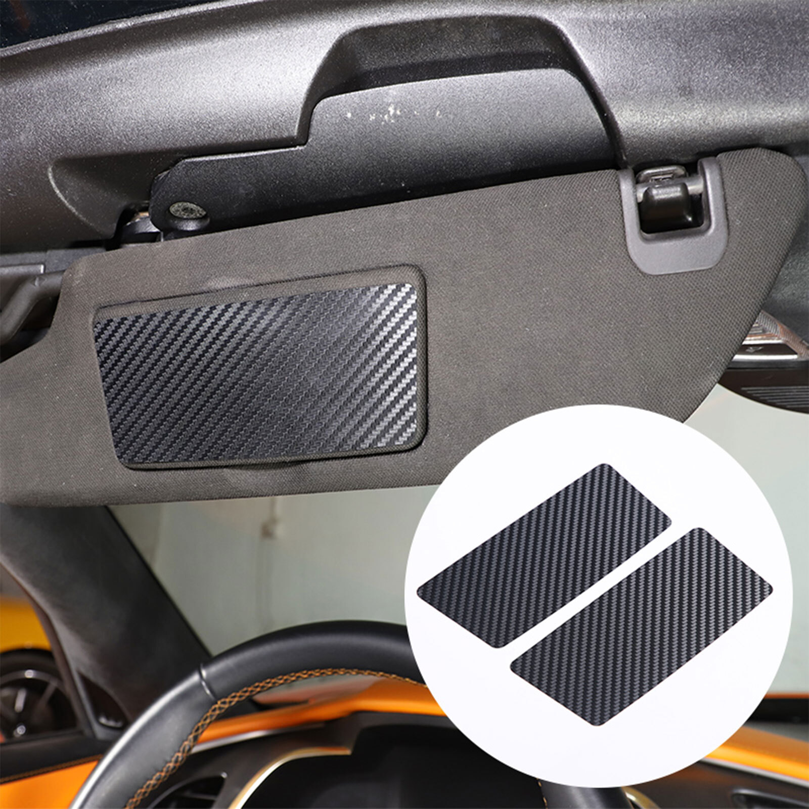 Carbon Fiber Grain Sun visor Warning Label Cover Sticker For Corvette ...