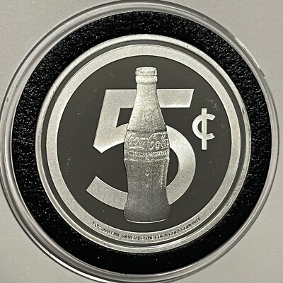 Coca Cola Soda Bottle Collector Coin 1 Troy Oz .999 Fine Silver Round ...