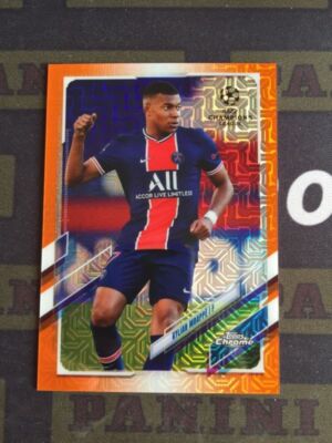 2020-21 Topps Chrome UEFA Kylian Mbappe Orange Mojo 8/25 PSG Real ...