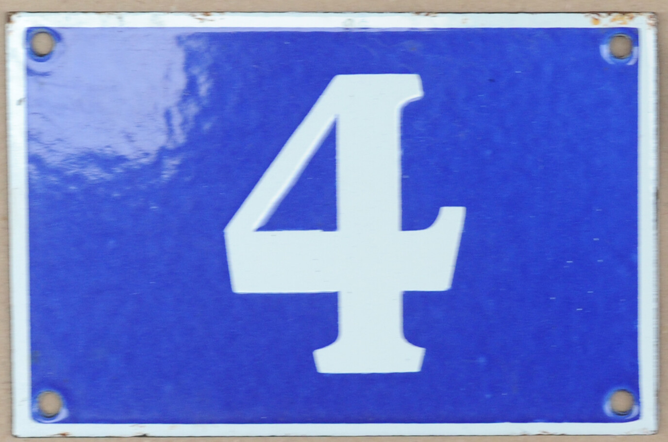 Old blue French house number 4 B BIS door gate plate steel enamel sign ...