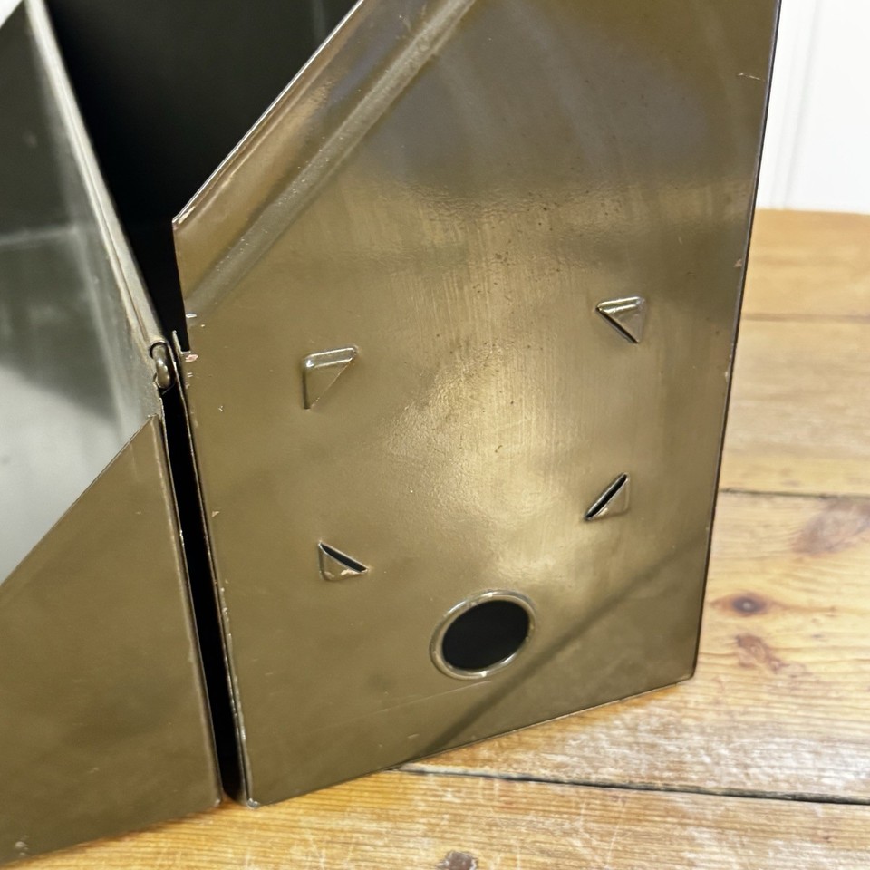 Vintage Industrial Metal Green Flip Top File Filing Storage Box Office ...