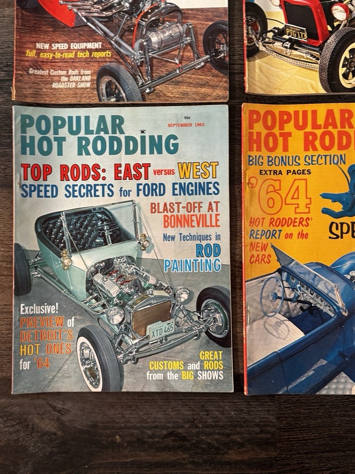 Vintage POPULAR HOT RODDING 1963 Full Year Magazine Lot (12) Muscle ...