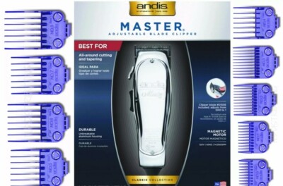 Andis Master ML Clipper 1557 + 9 pack Nano DOUBLE MAGNET Comb Set ...