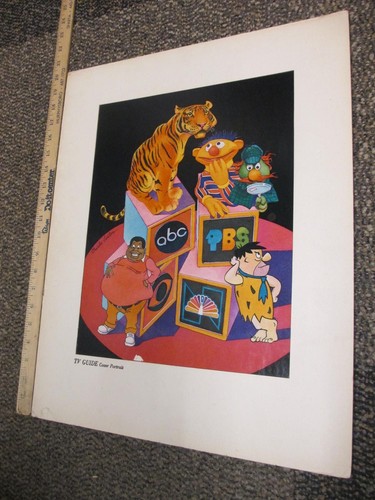 TV GUIDE Cover Portrait 1980 cartoon Fat Albert Fred Flintstone Sesame ...