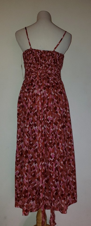 NEW JONATHAN MARTIN STUDIO SZ 6 DRESS SHEER MULTI COLOR TIES LINED ...