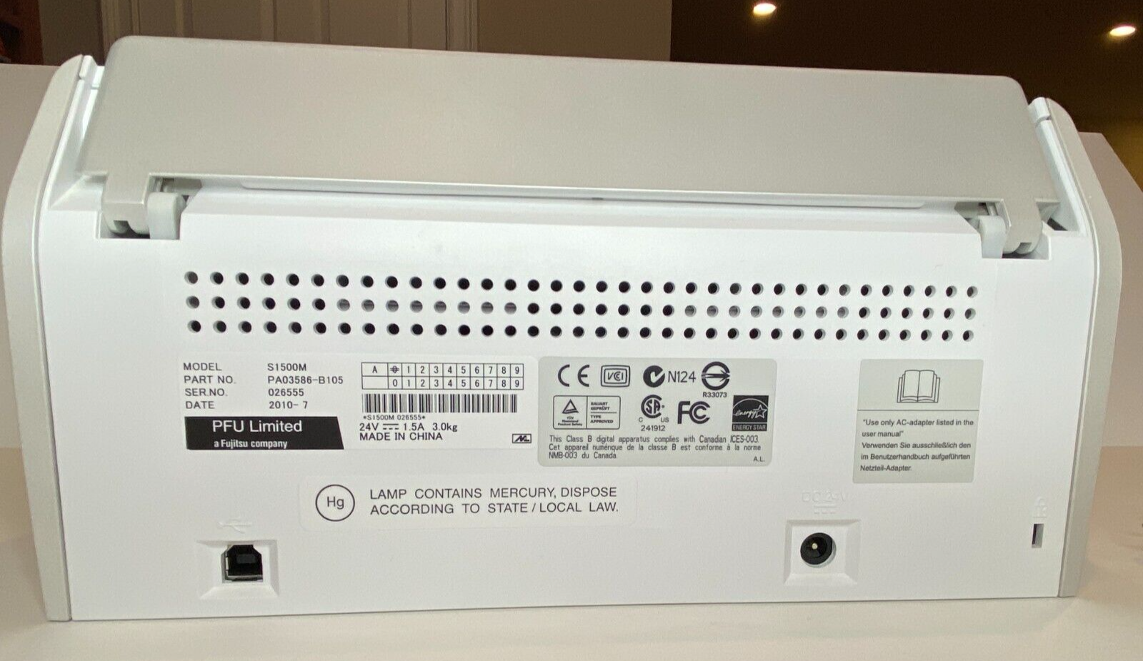 Fujitsu ScanSnap S1500M Sheetfed Document Scanner Color 24-Bit USB ...
