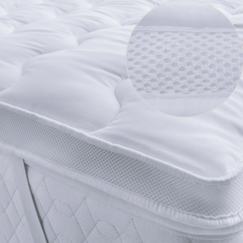 Mattress Topper Protector 5cm Pad Air Flow Mesh Panels Single Double S ...