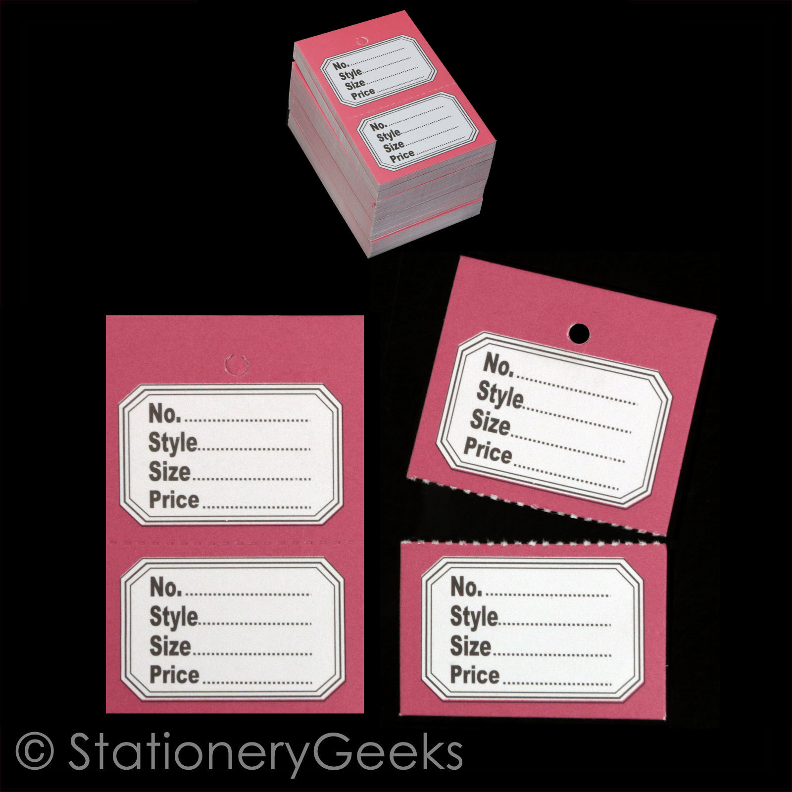 100 Pink Clothes Garment Tickets Perforated Clothing Price Stock Tags ...