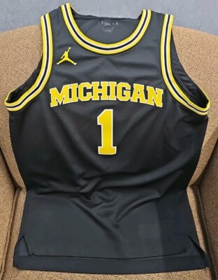 Nike Jordan College Michigan Wolverines Jersey Dri Fit #1 Men's ...