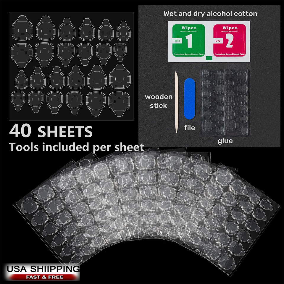 Double-Sided Nail Glue Tape Sticker Adhesive Tabs for Press on Nails 3 ...