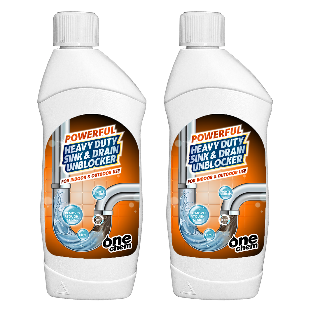 Sink and Drain Unblocker 2 x 500ml One Chem Heavy Duty formula ...