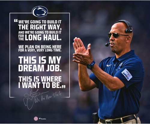 James Franklin Penn State Nittany Lions Signed 20x24 Quote Photo w/We ...