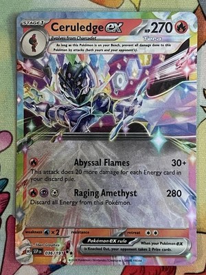 Ceruledge EX 036/191 SV08 Surging Sparks Holo Double Rare Pokemon Card ...
