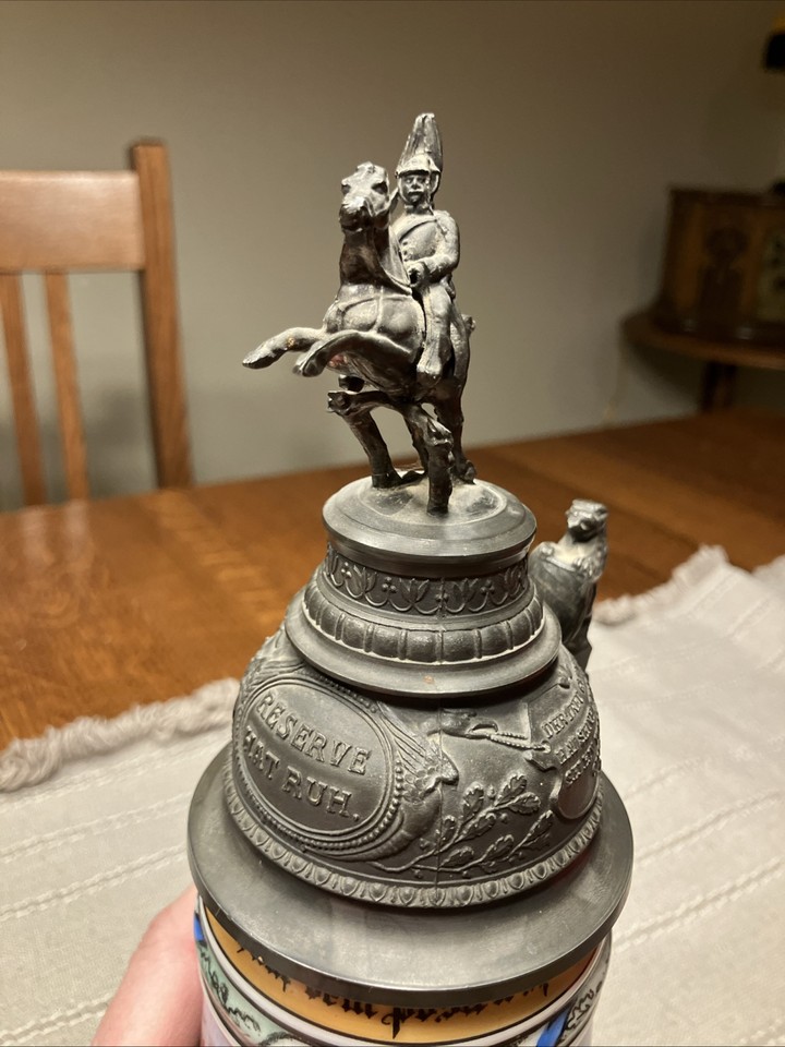 1883-1885 Karl Rau German Regimental Porcelain Lithophane Beer Stein ...