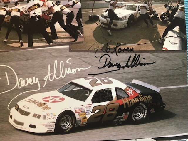 Davey Allison Autographed 1987 RARE VINTAGE Texaco Havoline Ford TBird ...