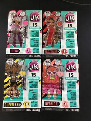 4 LOL Surprise JK Mini OMG Fashion Dolls Complete Set Series 1 ...