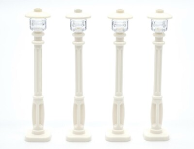 Lego 4 City Lamp Post With White 2x2x7 Support,4 Base Flutes / Street ...