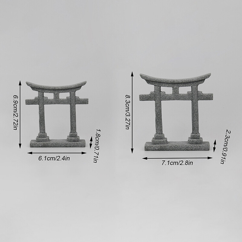 Torii Gate Japanese Aquarium Decor Miniature Ornament Garden Landscape ...
