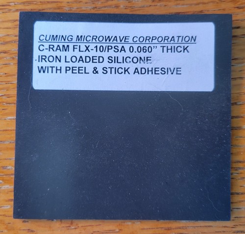 Cuming Microwave C-RAM FLX-10/PSA 0.060" thick Iron Loaded Mode Absorber | eBay