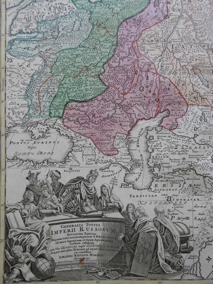 Russian Empire Siberia Kamchatka Ukraine c. 1750 Homann decorative ...