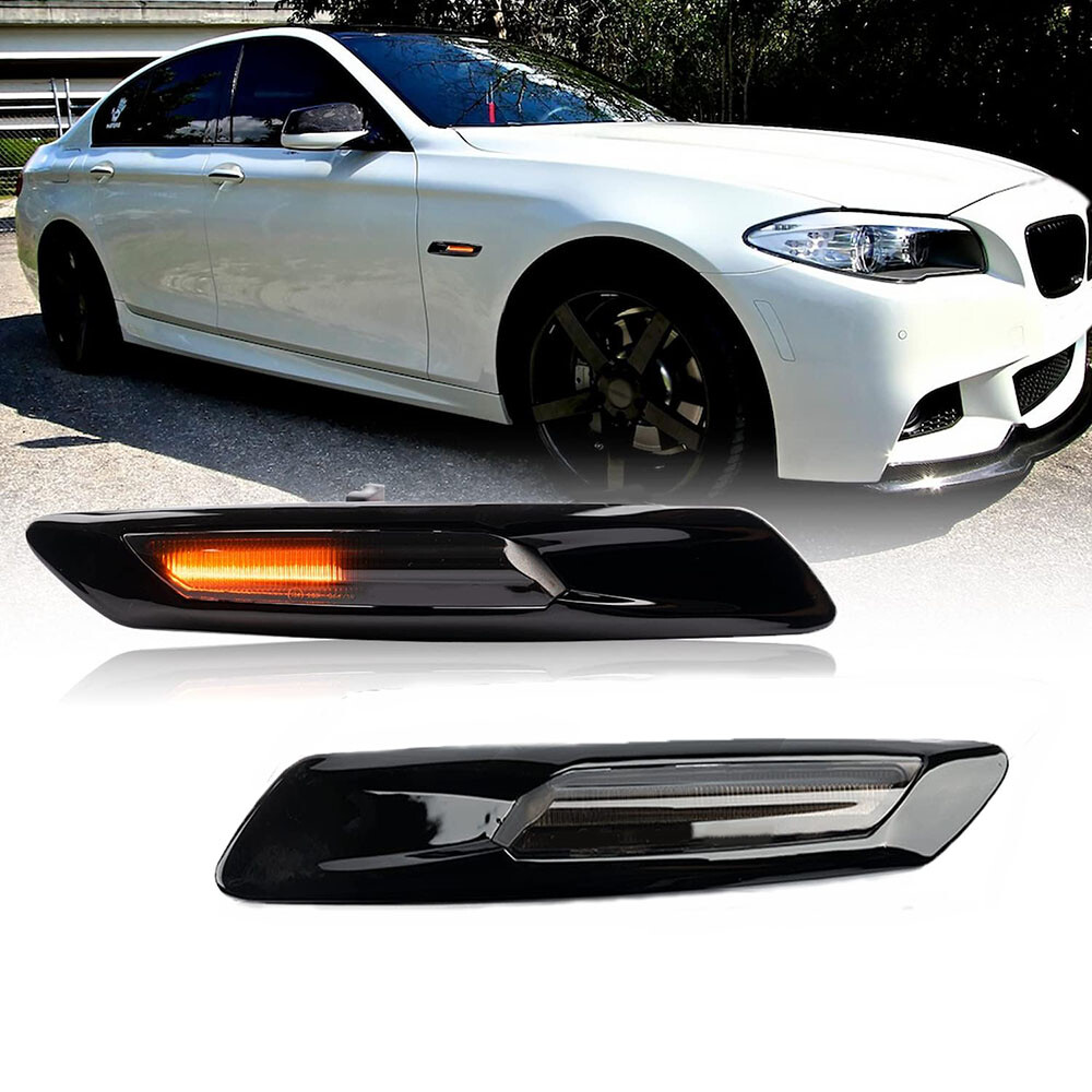 2x LED Side Marker Light Turn Signal Smoked 63137154167 For BMW 528i ...