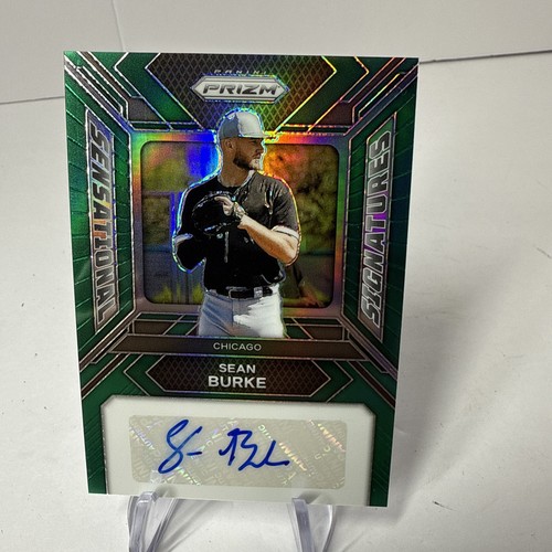 2024 Prizm Baseball Sean Burke Sensational Signatures Green Refractor ...