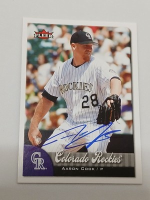 Aaron Cook Colorado Rockies 2007 Fleer Autograph Card #28 READ ...