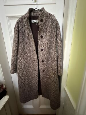 VINTAGE TWEED COAT ENGLISH edwardian wool retro EASTEX 14 relaxed fit ...