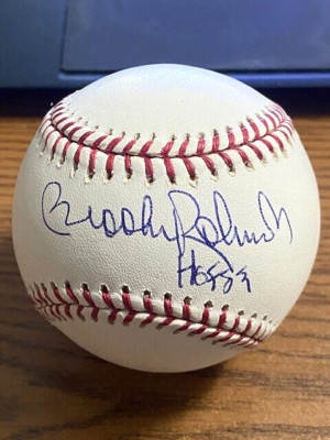 BROOKS ROBINSON 10 SIGNED AUTOGRAPHED OML BASEBALL! Orioles! "HOF 83 ...