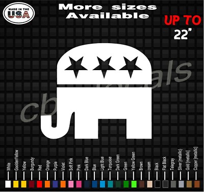 Republican Elephant Vinyl Decal Sticker Political Decal Republican ...