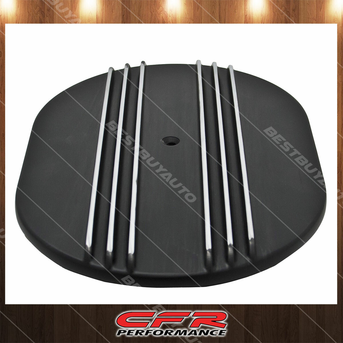 ALUMINUM 12 INCH OVAL AIR CLEANER TOP PARTIAL FINNED - BLACK | eBay