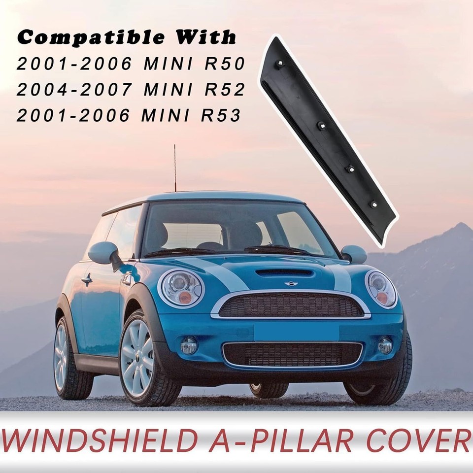 Pair Front Windshield Post Trim A-Pillar Cover For Mini Cooper R50 R52 ...