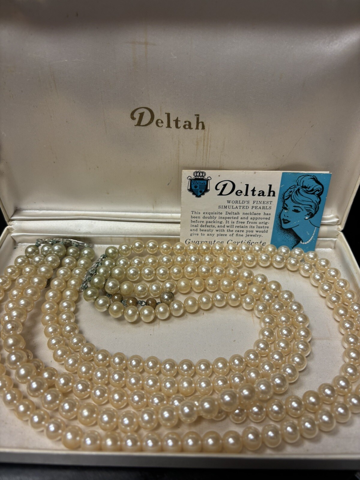 Deltah Graduated Faux Pearls Multi-Strand Necklace Ho… - Gem