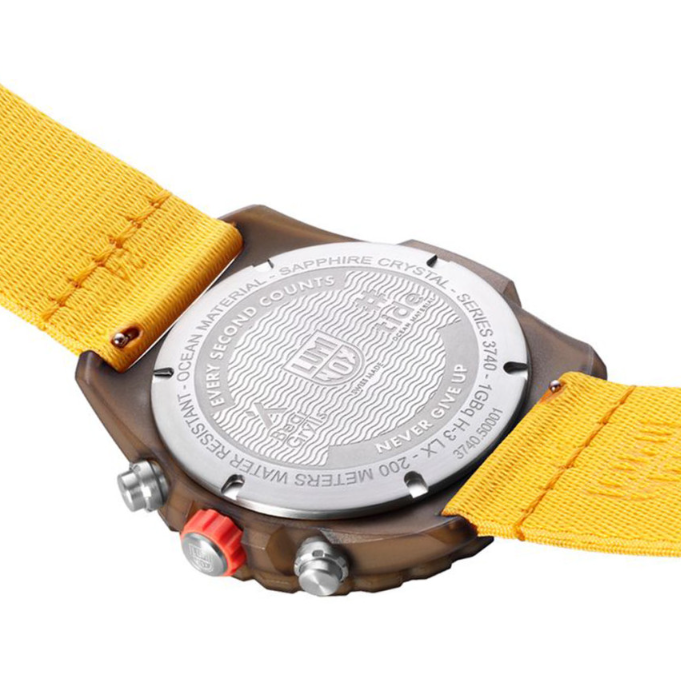 Luminox Pacific Diver Chrono 44mm Yellow Rubber Steel Quartz Men's ...