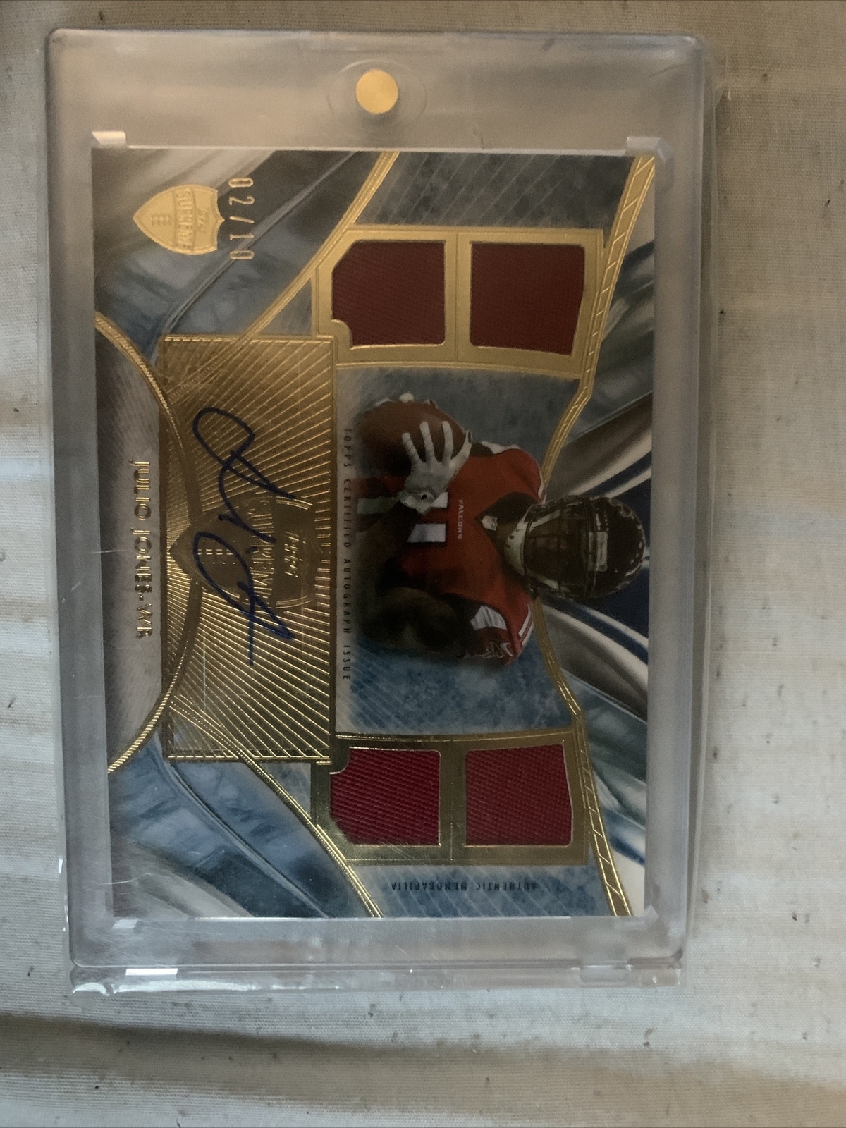 Julio Jones 2014 Topps Supreme #52 SSP #/10 Auto Autograph Quad Relic ...