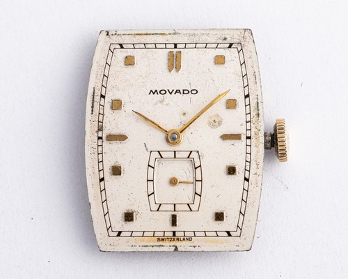 Movado 17 jewel Manual Wind Wristwatch Movement w/dial hands & crown ...