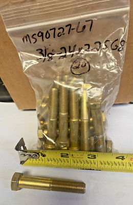 20 pcs MS90726-67 Military Standard Bolt 3/8-24 x 2 1/4" Partial Thread ...