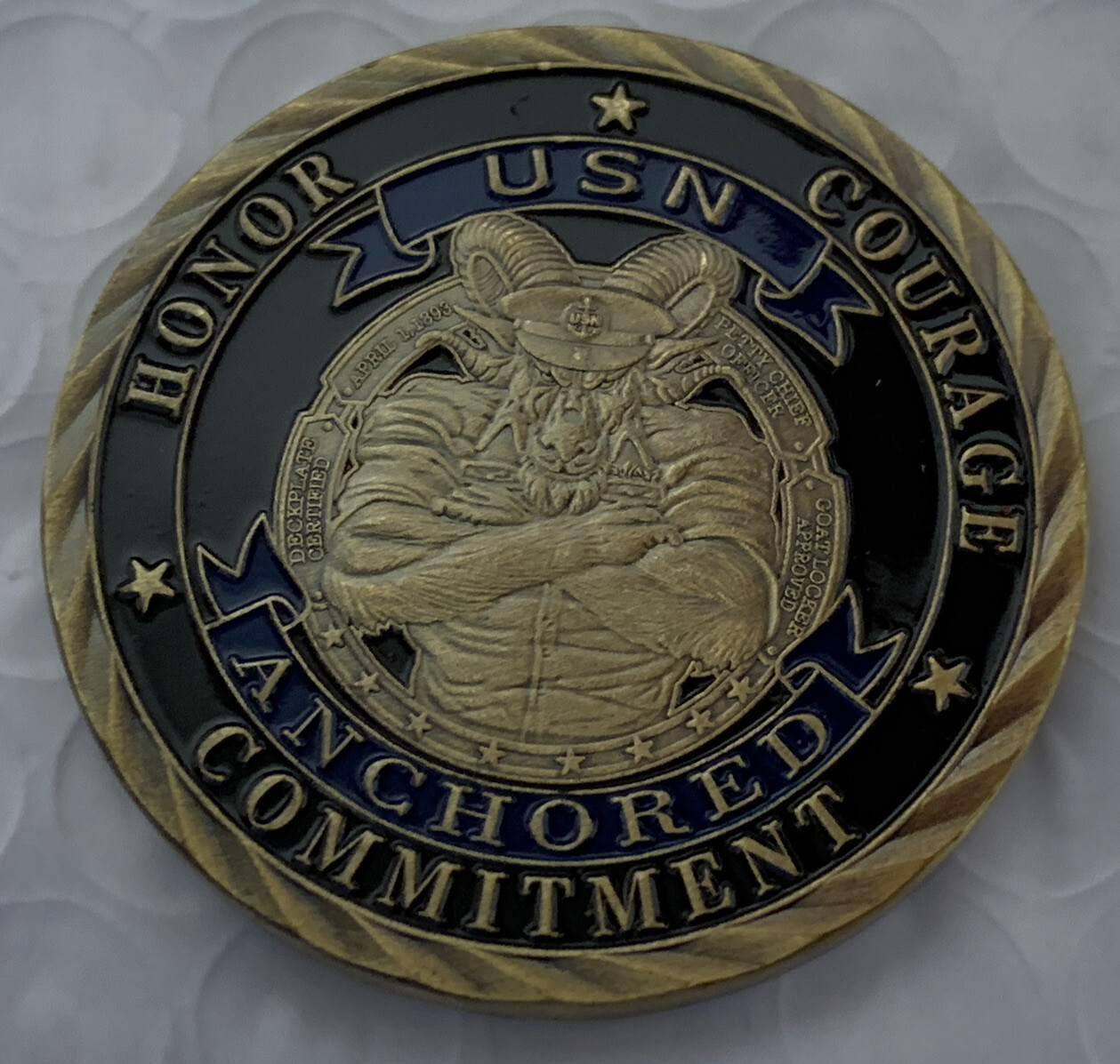 * US Navy Reserve Challenge Coin, Core US Navy Values Challenge ...